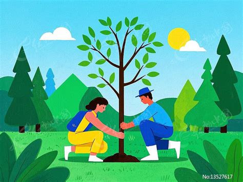植树节插画ai图片下载红动中国