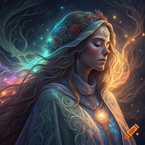 Fantasy Portrait Of A Woman In Profile Wearing A Hooded Cloak And