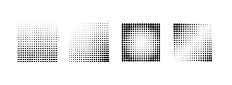Premium Vector Halftone Effect Samples Set Of Vector Halftone Gradient Squares Design Elements