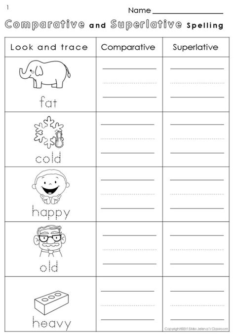 Degree Of Comparison Adjectives Worksheets