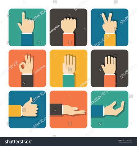 Hands Icons Set Flat Design Vector Illustration 170452595 Shutterstock