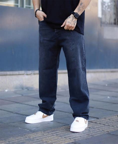 شلوار نیم بگ ذغالی مردانه اورجینال دیلم