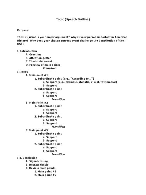 Topic Speech Outline Transition Pdf