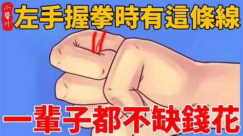 算命的說：左手握拳時，從側邊能看到這幾條線，你就是什麼命！ 而有這條線的人，一輩子都不會缺錢花！ Youtube