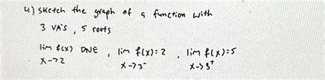 Solved Sketch The Graph Of A Function With VA S Chegg Com