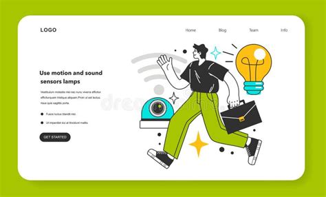 Use Motion And Sound Sensors Lamps For Energy Efficiency In The City Stock Vector