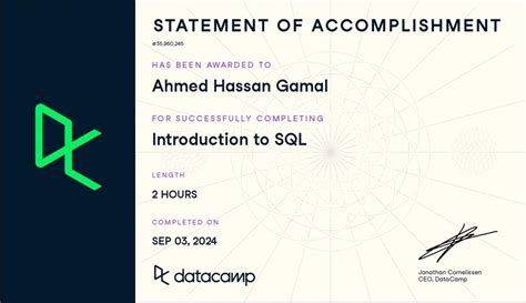 Ahmed Hassan On Linkedin Sql Datascience Learningjourney