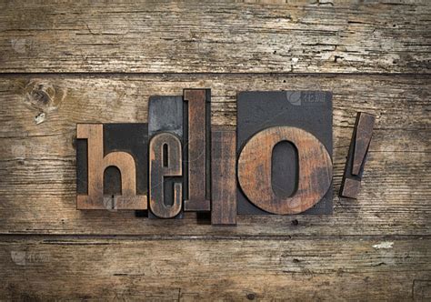 你好，字写与复古凸版印刷块