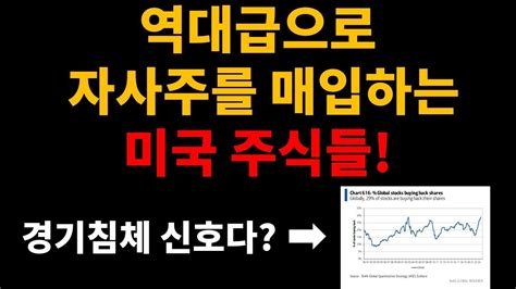 역대급으로 자사주를 매입하는 미국 주식들 Youtube