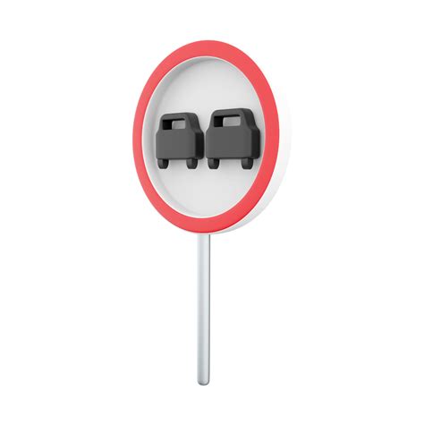3d Overtaking Sign Cartoon Icon 3d Model Cgtrader