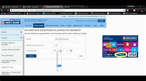 HOW TO INCREASE THIRD PARTY TRANSACTION LIMIT USING HDFC NET BANKING YouTube
