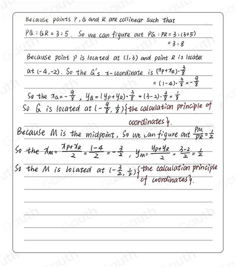 solved points p q and r are collinear such that pq qr 3 5 i point p
