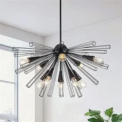 Сучасна чорна люстра оyipro на 10 ламп світильник Starburst для вітальні їдальні спальні