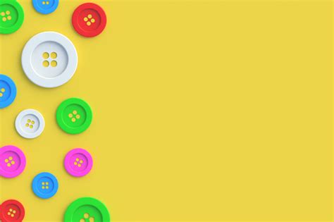 옷에 흩어져있는 버튼 섬유 산업 바느질 액세서리 평면도 공간을 복사합니다 3d 렌더링 지저분한에 대한 스톡 사진 및 기타 이미지 Istock