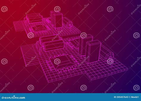 Circuito Scheda Madre Componenti Per Computer Elettronici Illustrazione Vettoriale