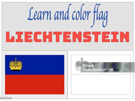 리히텐슈타인 국가 플래그 교육 및 학습을위한 색칠 공부 책 원래 색상과 비율 단순히 벡터 일러스트 국가에서 플래그 세트 공휴일에 대한 스톡 벡터 아트 및 기타 이미지