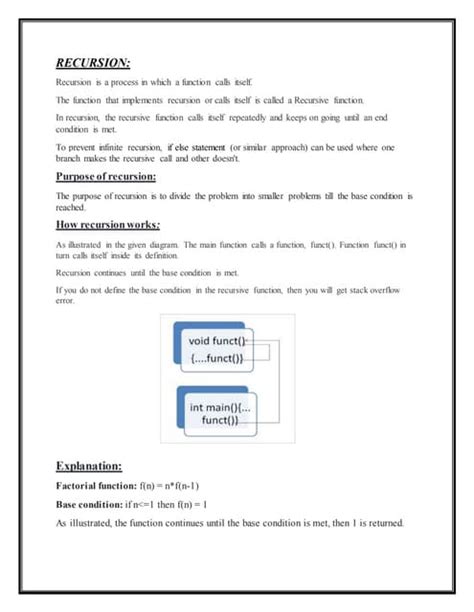 recursion in c docx programming languages computing