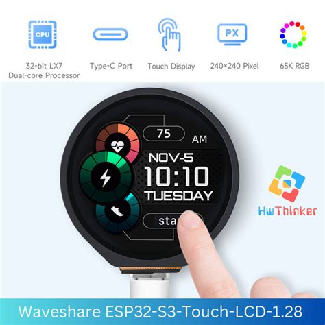 jual waveshare esp32 s3 esp32s3 1 28 inch 1 28inch round touch screen