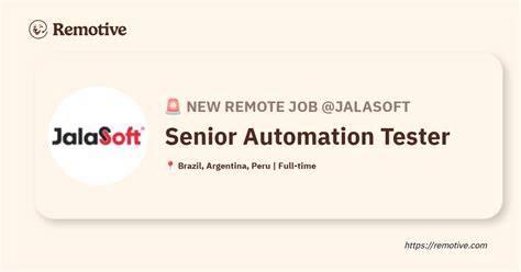 [hiring] Senior Automation Tester Jalasoft
