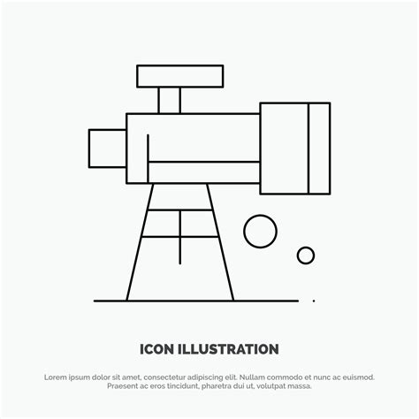 Astronomy Scope Space Telescope Line Icon Vector 17995994 Vector Art At Vecteezy