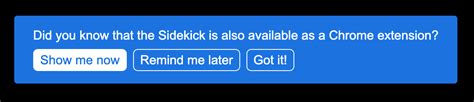 encourage bookmarklet users to install sidekick extension · issue 159