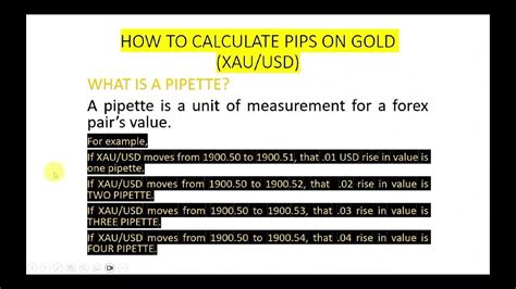 How To Calculate Pips On Gold Xauusd Youtube