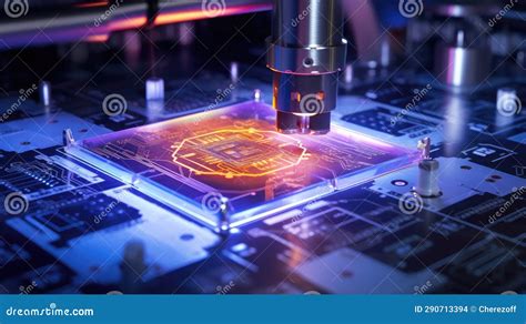 Production Of A Modern Microprocessor Stock Illustration Illustration Of Concept Manufacture