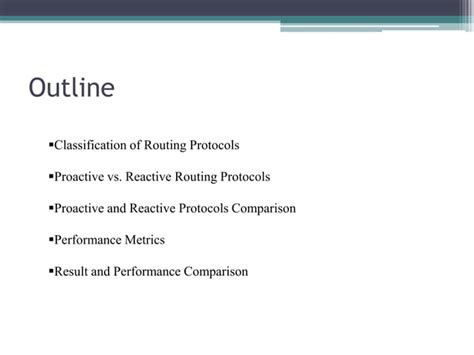 Proactive And Reactive Routing Comparisons Pptx