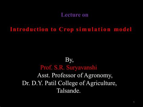 Crop Simulation Model Ppt