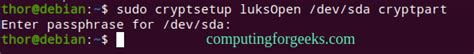 使用 Cryptsetup 加密 Ubuntudebian 磁盘分区