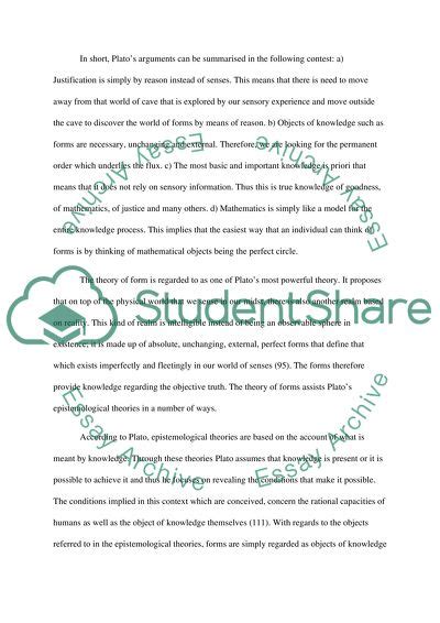Platos Arguments For Rationalism Essay Example Topics And Well Written Essays 1000 Words