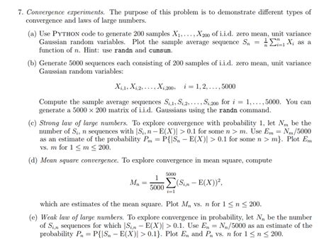 Solved Convergence Experiments The Purpose Of This Problem