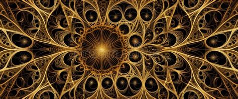 Intricate Golden Spiral Fractal Art With Symmetrical Patterns Stock Image Image Of Geometric
