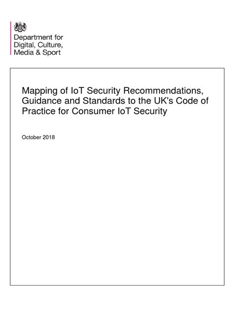 Mapping Of Iot Security Recommendations Guidance And Standards To Cop Oct 2018 Pdf Pdf