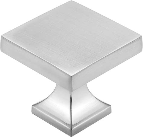 Homdiy 10 Pack Brushed Nickel Cabinet Knobs Silver Square Dresser