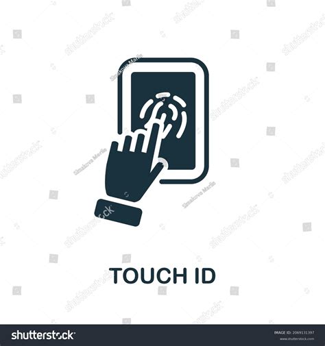 Touch Id Icon Monochrome Sign Technology Stock Vector Royalty Free