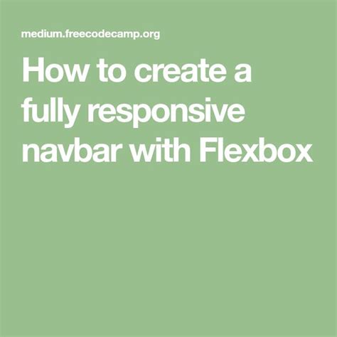 How To Create A Fully Responsive Navbar With Flexbox Learn To Code Tutorial Web Development