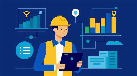 Premium Vector A View Of A Tablet Screen Being Held By A Factory