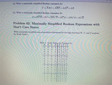 Solved A Write A Maximally Simplified Boolean Expression
