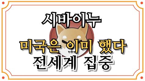 시바이누 코인 미국은 이미 했다 전세계 집중 시작되었고 그중 시바이누 미쳐 날뛰기 시작했습니다 시바이누전망 도지코인 비트코인 이더리움 코인전망