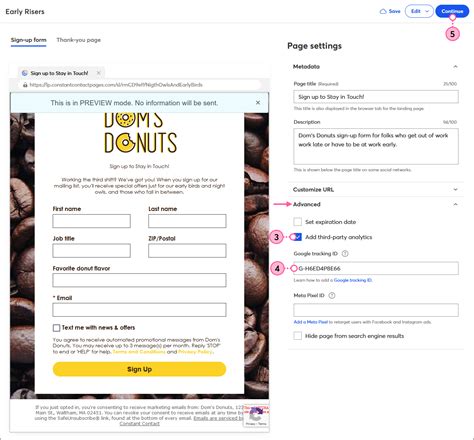 Add A Meta Pixel ID Or Google Tracking ID To A Sign Up Page