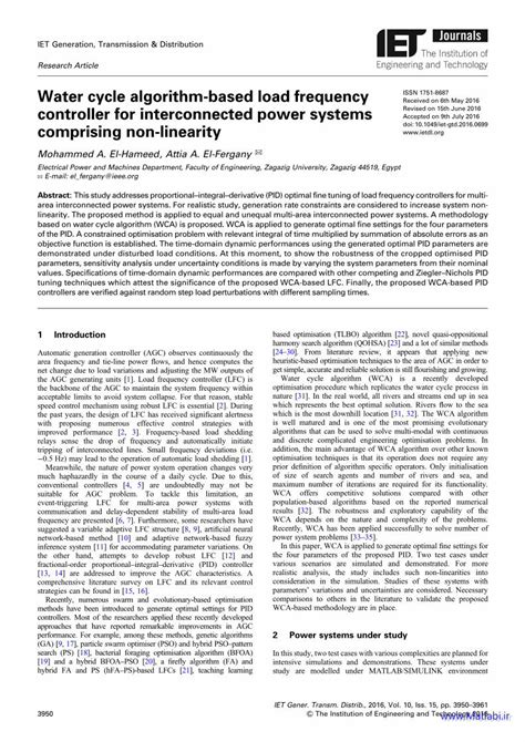 Pdf Water Cycle Algorithm Based Load Frequency Controller For Dokumentips