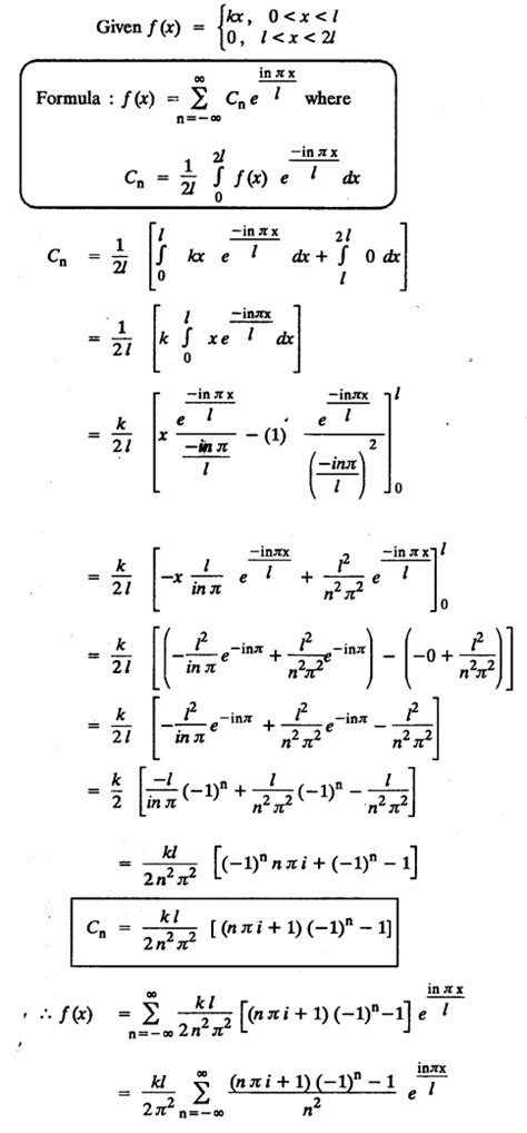 Complex Form Of Fourier Series Formula Solved Example Problems