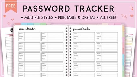 Free Printable Password Tracker World Of Printables