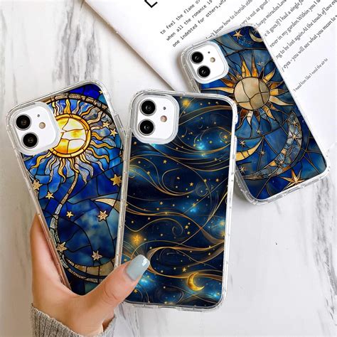 Stain Glass Phone Casemoon And Stars Phone Casenight Sky Phone Cover