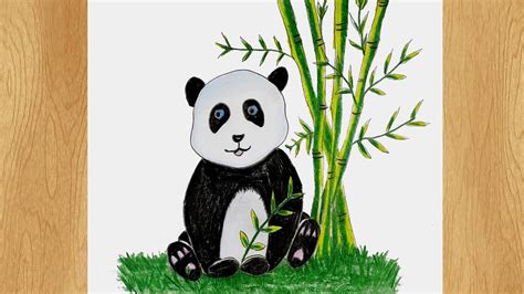 How To Draw A Panda I Panda In Bamboo Forest Drawing Tutorial Youtube