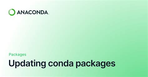 Updating Conda Packages Anaconda