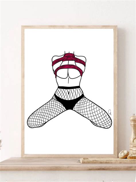 Sex Room Art Line Drawing Bondage Art Handcuff Art Sexy Line Art