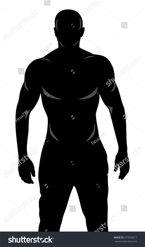 Silhouette Muscle Sexy Naked Young Man 스톡 벡터 로열티 프리 277039211