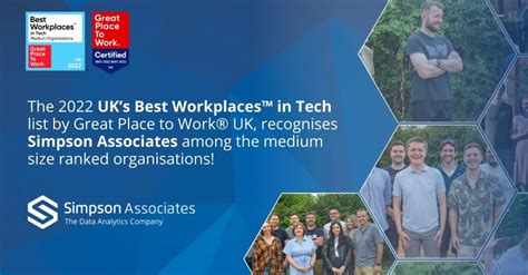 Simpson Associates On Linkedin Uks Best Workplace™ In Tech 2022 Simpson Associates